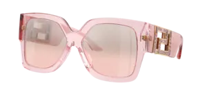 Versace Square Frame Sunglasses - Light Pink Mirror Silver
