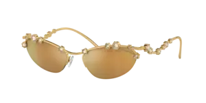 SWAROVSKI Embellished Sunglasses - Brown Mirror Gold