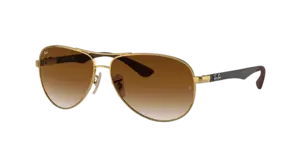 Ray-ban Ray-Ban Carbon Fibre Aviator Sunglasses Light Brown Gradient