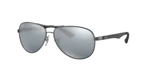 Ray-ban Ray-Ban Carbon Fibre Aviator Sunglasses Silver Polarized