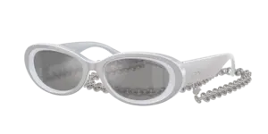 Tiffany & Co. Tiffany & Co. Oval Sunglasses With Chain Detail Light Grey Mirror Silver