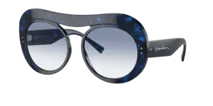 Giorgio Armani Round Frame Sunglasses - Clear Gradient Light Blue