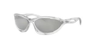 Prada Sunglasses Clear Mirror Silver 80