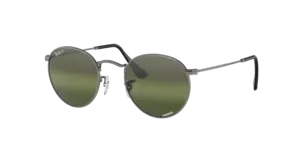 Ray-ban Round Metal Chromance Sunglasses - Silver,green