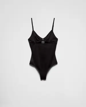 Prada Interlock Fabric One-piece Swimsuit - Black