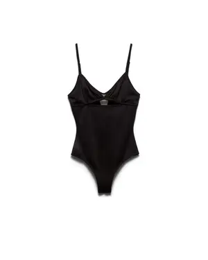 Prada Interlock Fabric One-piece Swimsuit - Black