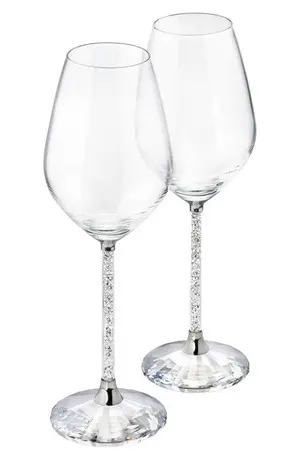 SWAROVSKI Crystalline Set Of 2 Red Wine Glasses - Clear