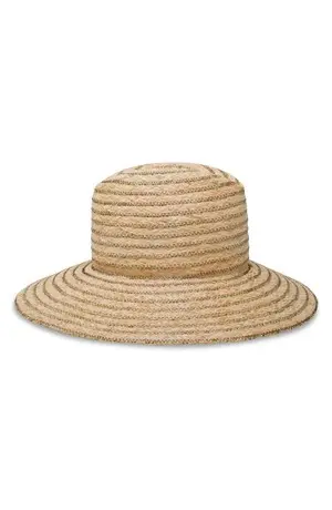 GIGI BURRIS MILLINERY Requiem Packable Raffia Fedora - Beige/black