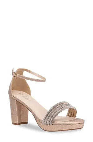 TOUCH UPS Parker Ankle Strap Platform Sandal - Champagne