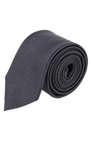 Trafalgar The Monte Bello Interlocked Silk Tie - Graphite