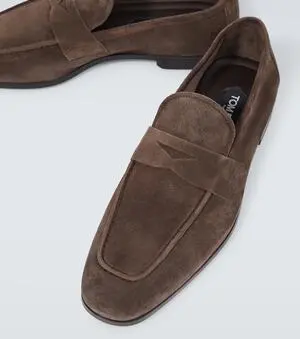 TOM FORD Sean Suede Penny Loafers - Brown