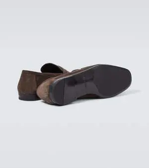 TOM FORD Sean Suede Penny Loafers - Brown