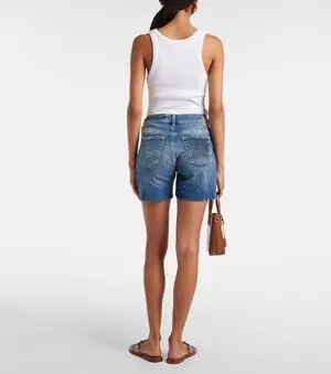 Ag Ex-boyfriend High-rise Denim Shorts - Blue