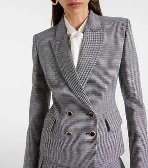 Alessandra Rich Houndstooth Wool-blend Jacket