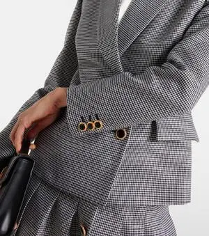 Alessandra Rich Houndstooth Wool-blend Jacket