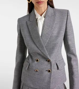 Alessandra Rich Houndstooth Wool-blend Jacket - Multicoloured