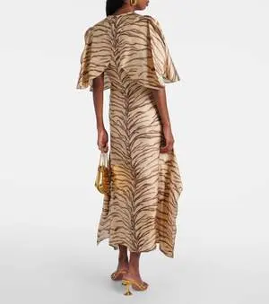 Stella McCartney Printed Silk Midi Dress - Beige