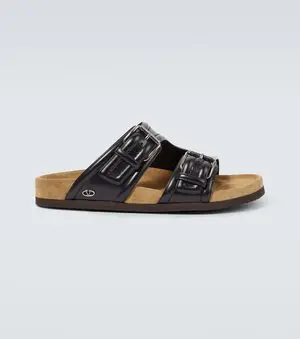 Silver Tone Sandals For Men
