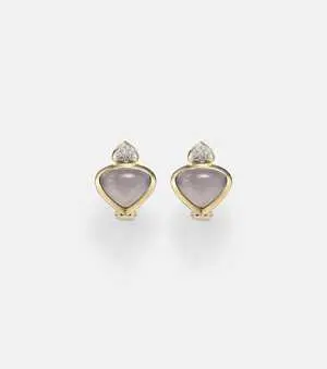 Marina B Trisolina Earrings With Chalcedony And Diamonds - Gold