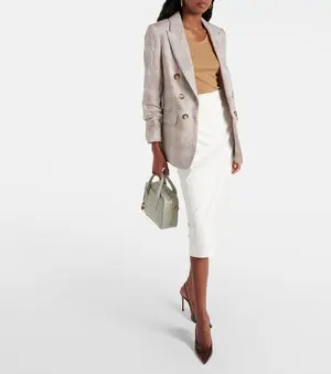 Veronica Beard Beacon Dickey Linen Blazer - Beige
