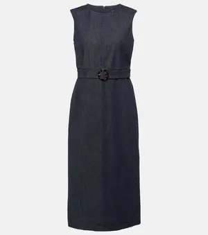 Max Mara Cotton-blend Denim Shift Dress - Blue