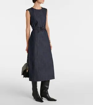 Max Mara Cotton-blend Denim Shift Dress