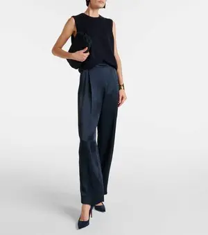 Max Mara High-rise Wide-leg Pants - Blue