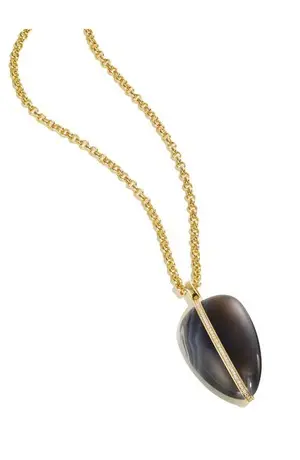 BY PARIAH Xl Diamond Pebble Pendant Necklace