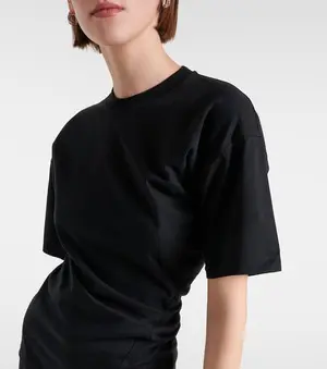 TOTEME Gathered Cotton Jersey T-shirt - Black
