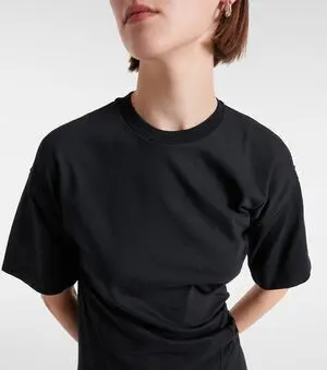 TOTEME Gathered Cotton Jersey T-shirt - Black