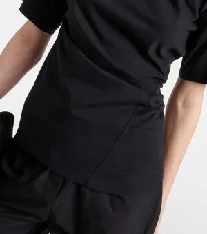 TOTEME Gathered Cotton Jersey T-shirt - Black