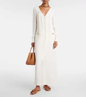 Valentino Garavani Vlogo Cutout Leather Slides