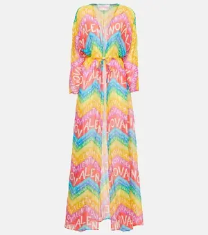 Valentino Garavani Logo Cotton-blend Beach Cover-up - Multicoloured
