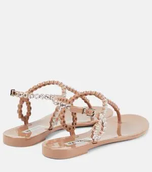 AQUAZZURA Embellished Pvc Sandals - Beige