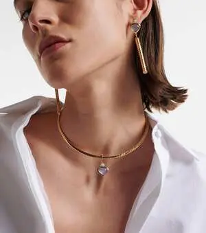 Marina B Trisolina 18kt Yellow Pendant Necklace With Chalcedony And Diamonds - Gold