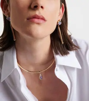 Marina B Trisolina 18kt Yellow Pendant Necklace With Chalcedony And Diamonds