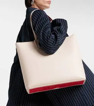 CHRISTIAN LOUBOUTIN Cabata Leather Tote - Beige
