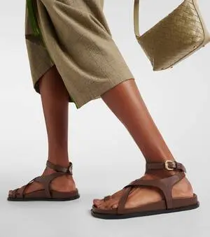 A.emery Jalen Slim Leather Sandals - Brown