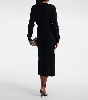 Alessandra Rich Cable-knit Wool Midi Skirt