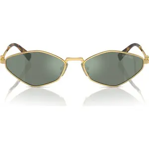 Miu Miu 56mm Irregular Sunglasses - Gold/green Mirror/silver