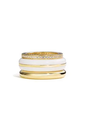 BY PARIAH Set Of Stack Rings - White