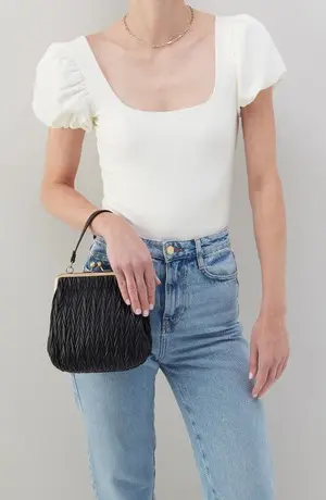 Hobo Alba Leather Frame Crossbody Bag