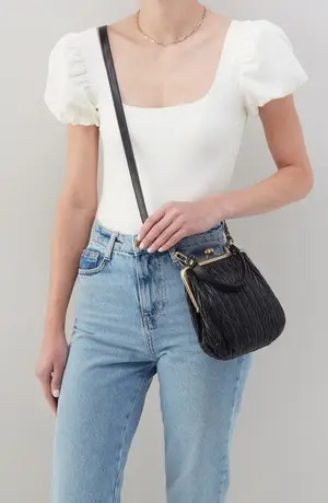 Hobo Alba Leather Frame Crossbody Bag