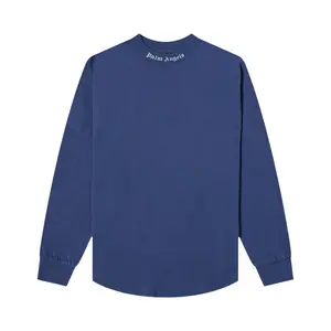 Palm Angels Classic Logo Over Long-sleeve Tee Iridescent - Blue