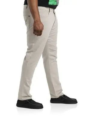 TRUE NATION BY DXL Big & Tall 5-pocket Stretch Twill Pants - Drizzle