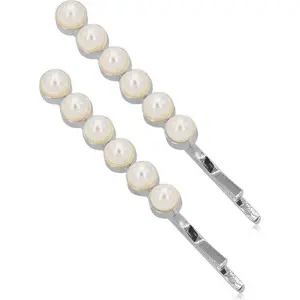 Brides & Hairpins Kalene Crystal & Pearl Bobby Pins - Silver