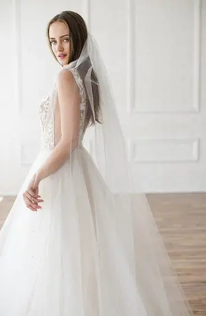Brides & Hairpins Luella Beaded Trim Cathedral Veil