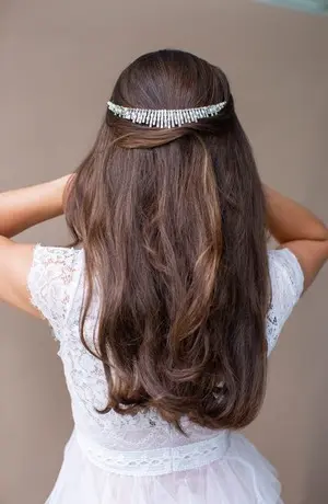 Brides & Hairpins Indira Crystal & Faux Pearl Crown - Silver