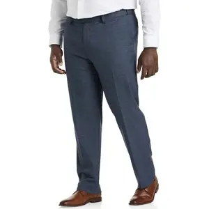 OAK HILL BY DXL Big & Tall Windowpane Suit Pants - Blue