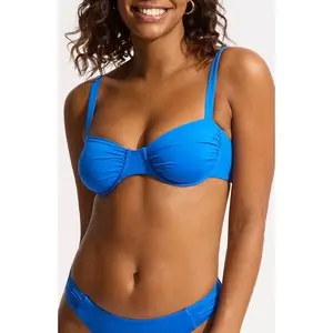 Seafolly Ruched Underwire Bikini Top - Azure